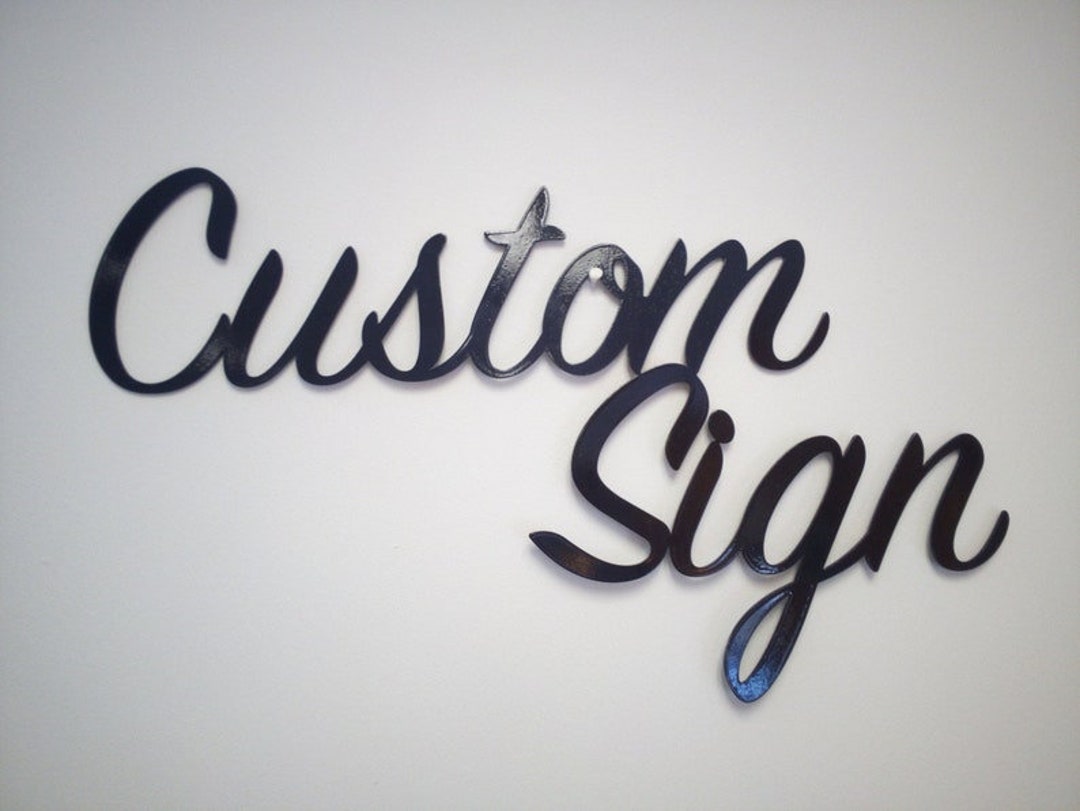 Custom Sign / Painted Metal Sign / Bespoke Garden Sign / Black Metal ...