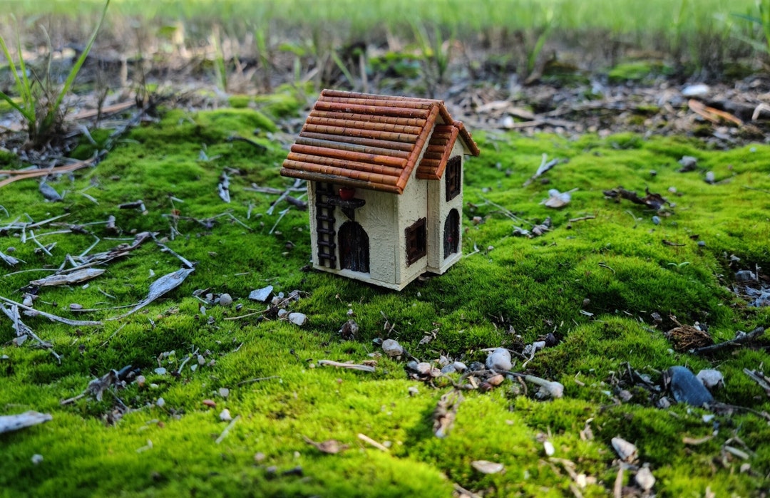 Tiny Miniature Wood and Stucco Toy House - Etsy