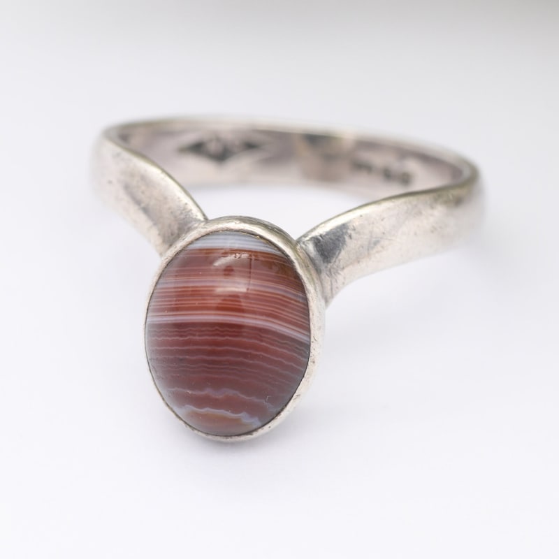 Banded Agate Ring - Etsy