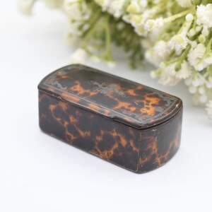 Antique Faux Tortoiseshell Paper Mache Snuff Box Trinket Box With ...