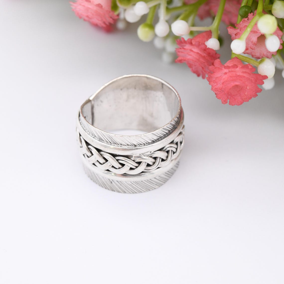 Vintage Sterling Silver Twisted Knot Band Ring - Large Chunky Unisex ...
