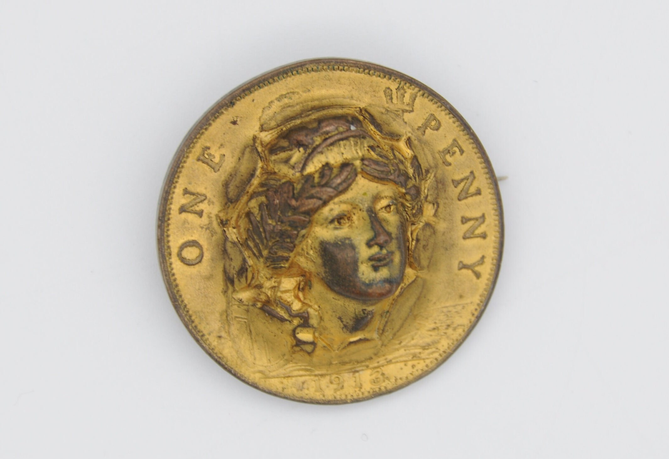 Antique Repousse One Penny Lady Liberty Coin Brooch Gold - Etsy