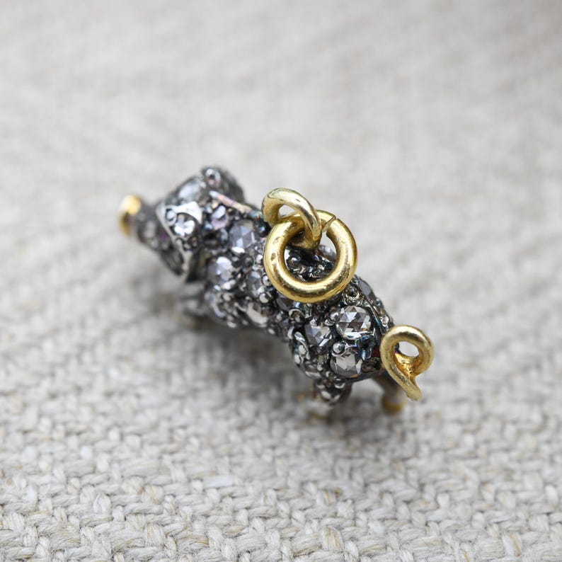 Antique Victorian Diamond and Ruby Pig Pendant Silver and Gold - Rose ...