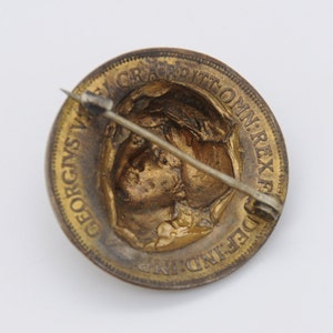 Antique Repousse One Penny Lady Liberty Coin Brooch - Gold Gilt / Pop ...