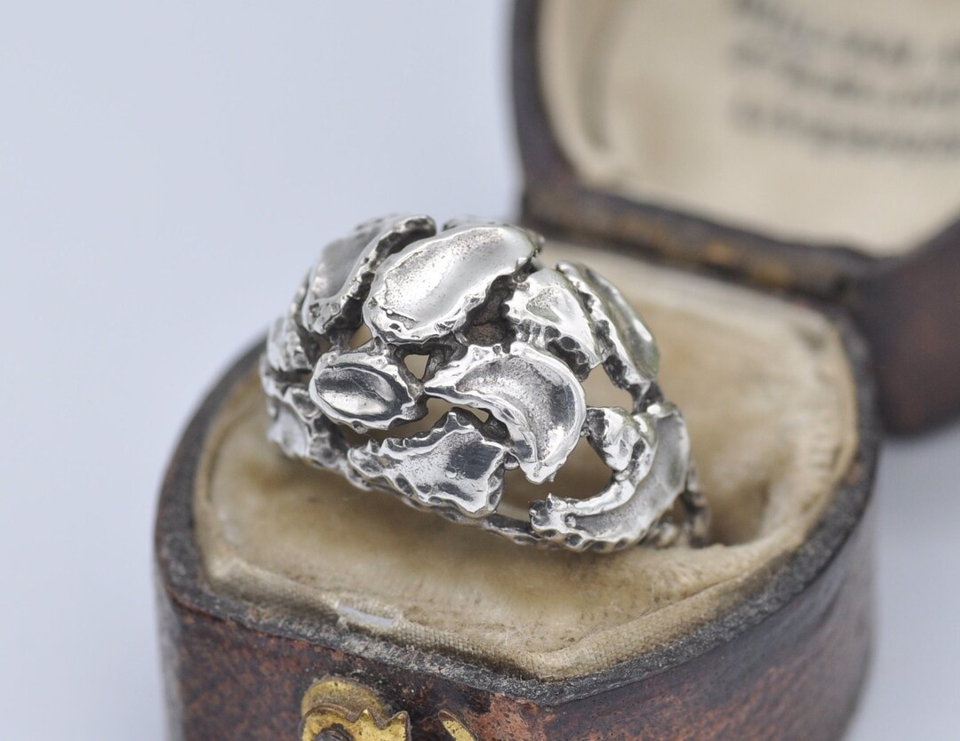 Vintage Silver Modernist Ring Interesting Design / Detailed / Nugget ...