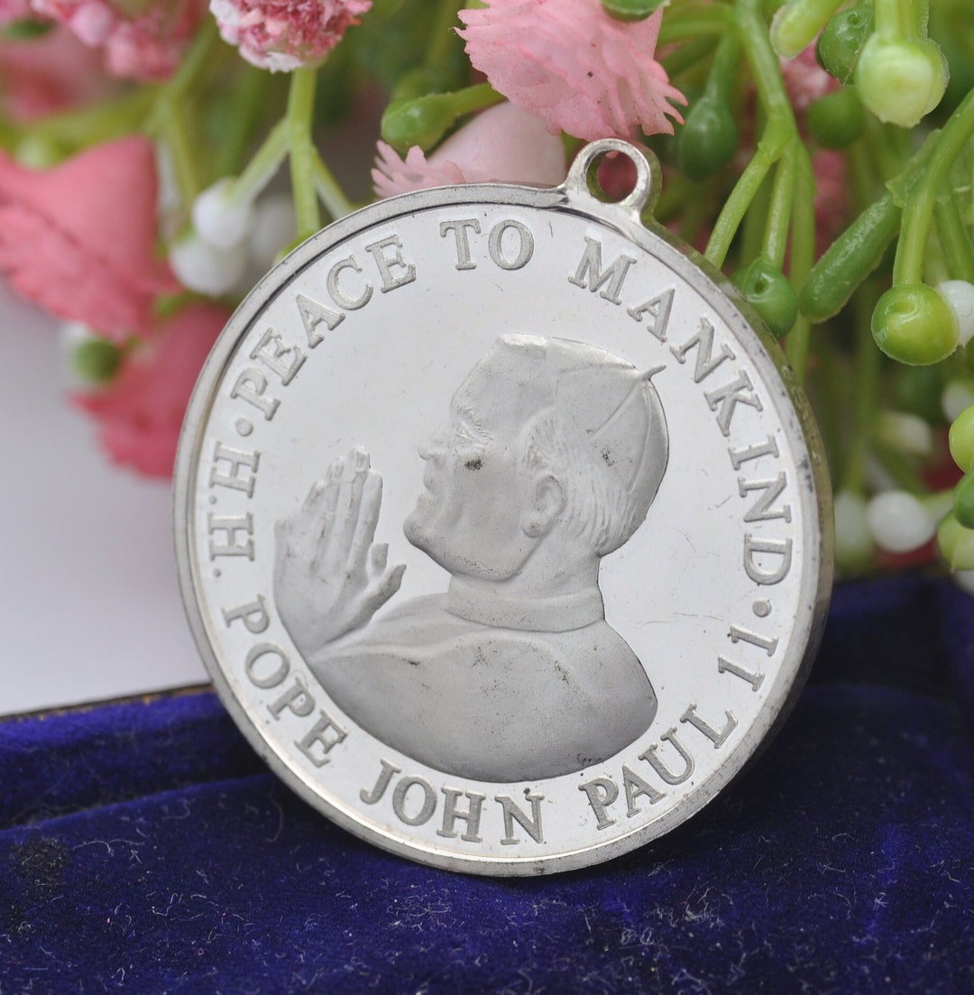 Vintage Sterling Silver Pope John Paul II Birmingham Mint Medal 1982 ...