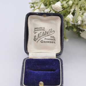 Vintage Blue Leather Ring Box - E Nidd & Son Grimsby Jewellers | Silk ...