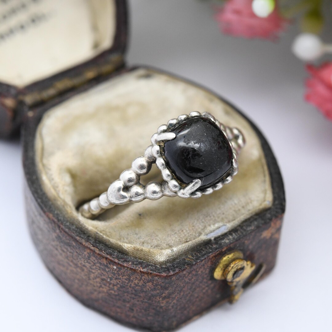 Pandora Sterling Silver Onyx Solitaire Ring - Contemporary Modern Black ...