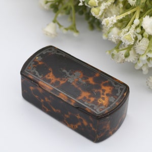 Antique Faux Tortoiseshell Paper Mache Snuff Box Trinket Box With ...