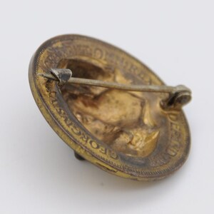 Antique Repousse One Penny Lady Liberty Coin Brooch - Gold Gilt / Pop ...