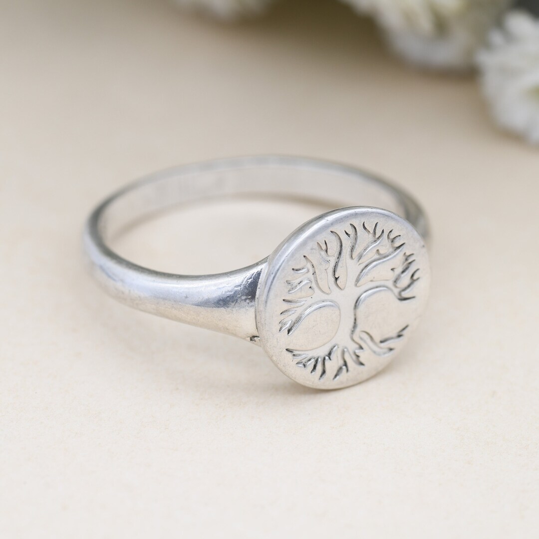 Sterling Silver St Justin Tree of Life Signet Ring - Celtic Design ...