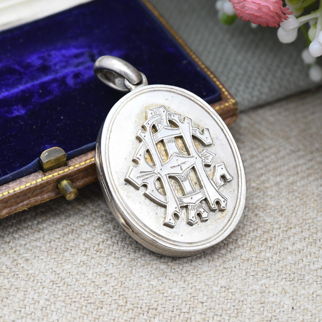 Antique Victorian Amity Eternity Infinity Sterling Silver Locket ...