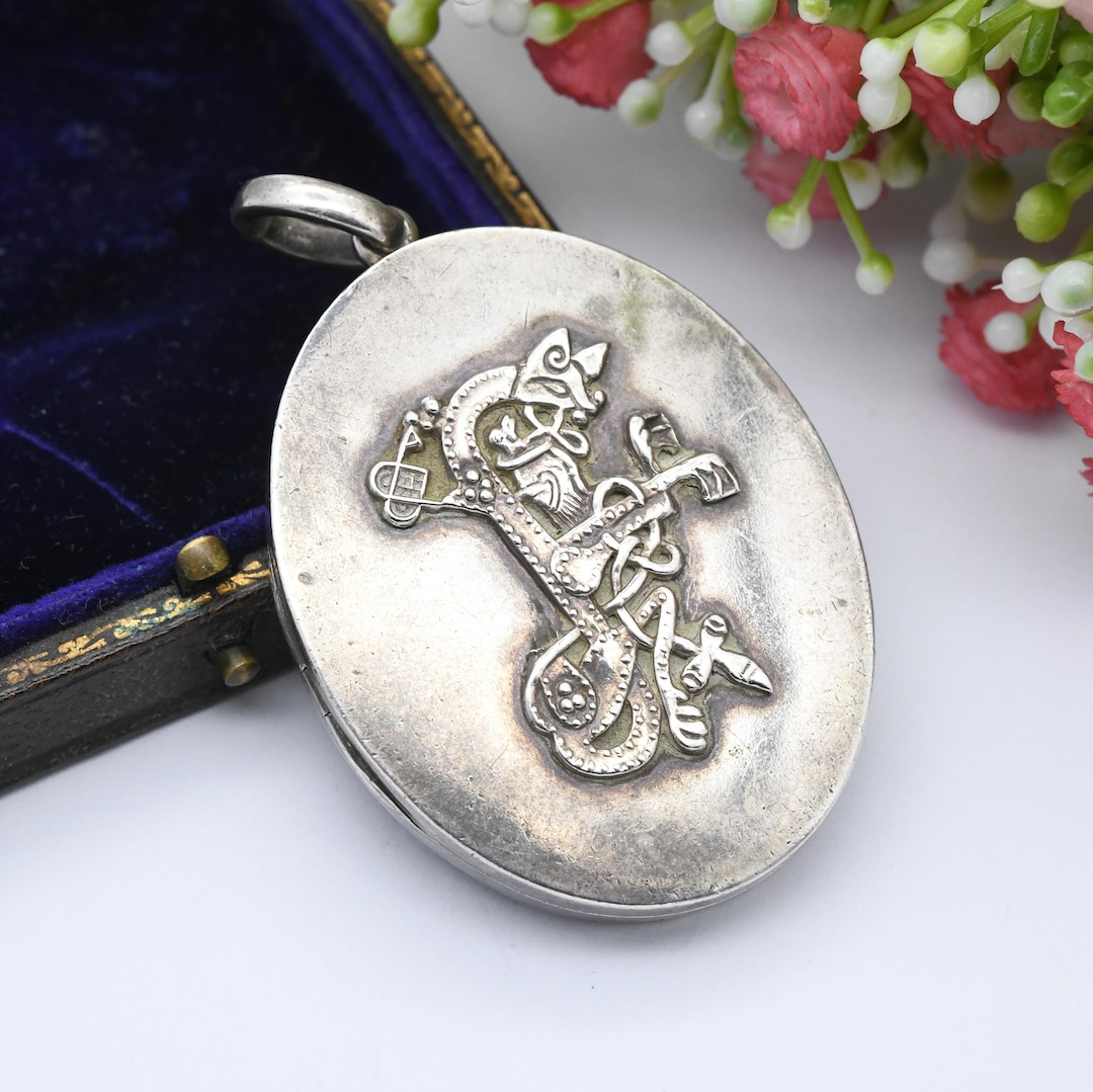 Antique Victorian Aesthetic Movement Sterling Silver Locket With Ivy ...
