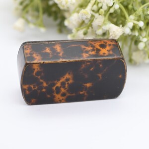 Antique Faux Tortoiseshell Paper Mache Snuff Box Trinket Box With ...