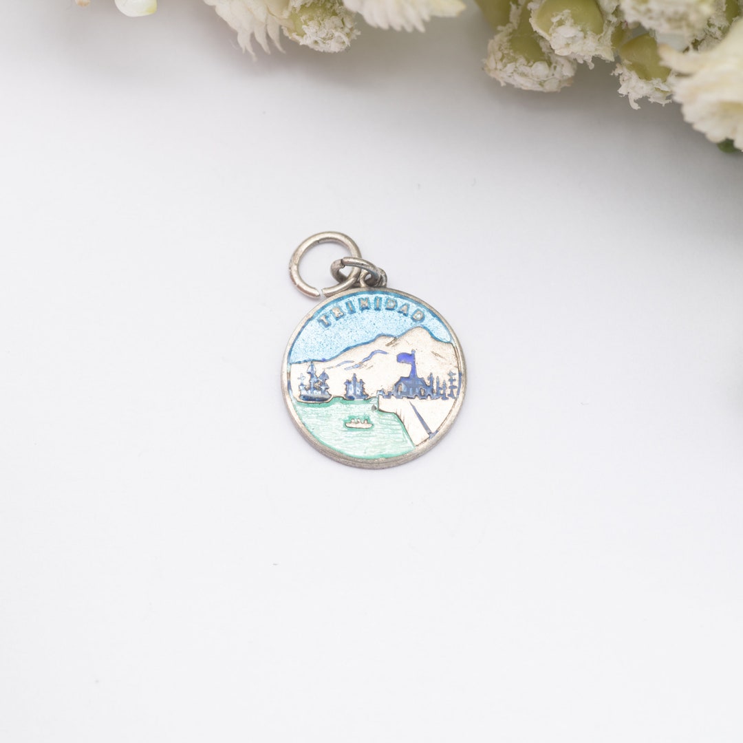 Vintage Sterling Silver Trinidad TLM Enamel Souvenir Charm Pendant ...