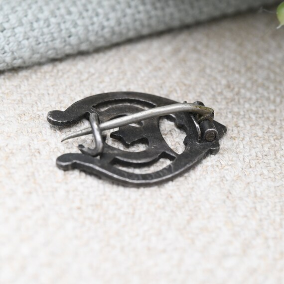 Antique Sterling Silver Letter E Brooch 1903 Edwardia… - Gem