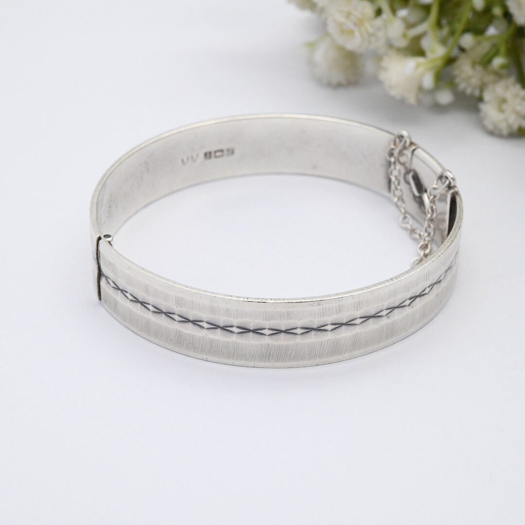 Vintage Sterling Silver Bangle Bracelet 1967 by Monomil MM - Mid ...