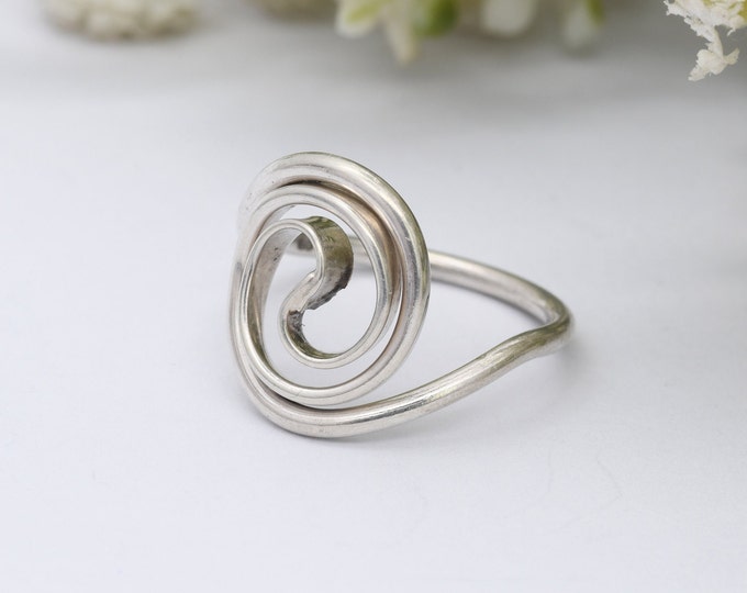 Vintage Sterling Silver Swirl Ring 1995 - Minimalist Everyday Silver ...