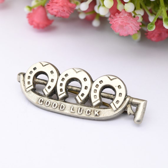 Antique Good Luck Horseshoe Brooch - Victorian Lucky … - Gem