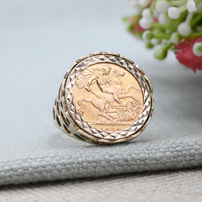 Buy Mens Gold Sovereign Rings Online In India - Etsy India