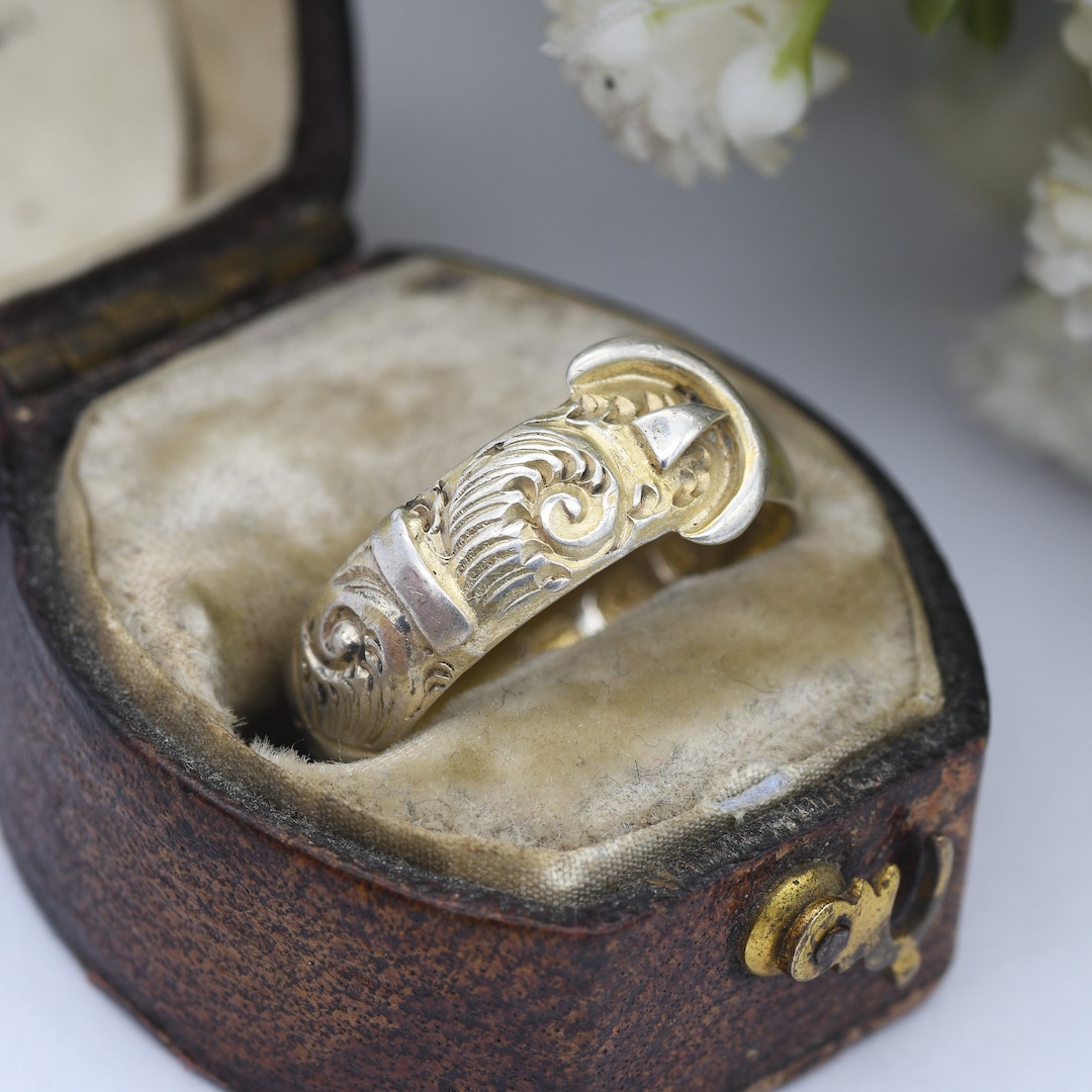 Antique Sterling Silver Buckle Ring 1884 Alfred George Griffiths ...