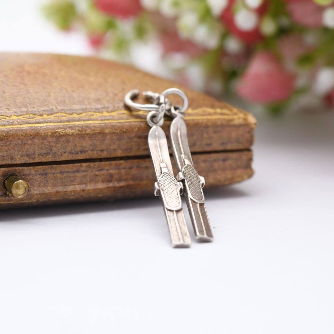 Vintage Sterling Silver Ski's Charm Pendant - Skiing | Ski | Snow Sport ...