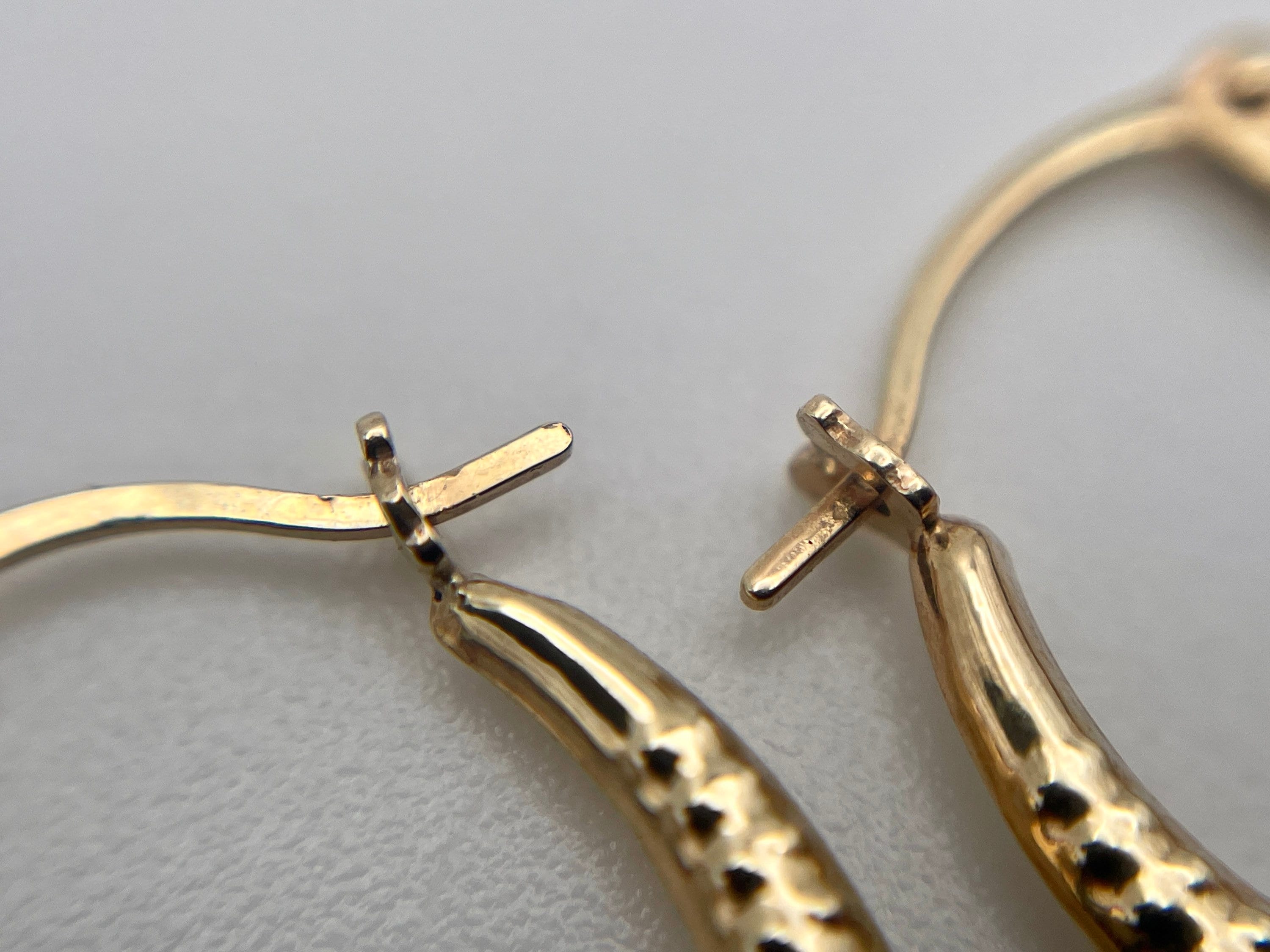 Vintage 9ct Gold Creole Hoop Earrings With Textured Hoop - 9K Gold ...