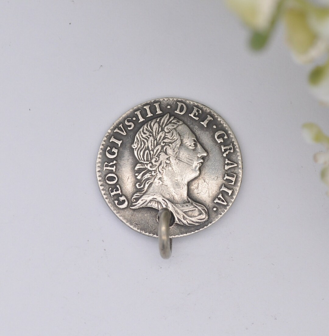 Antique Silver 1763 George III Threepence Coin Pendant Silver Coin ...
