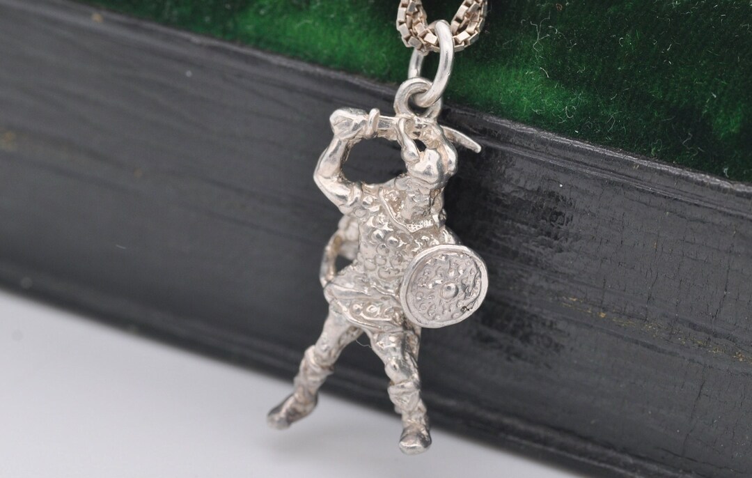 Vintage Silver Viking Warrior Charm / Pendant - Viking Charm / Warrior ...