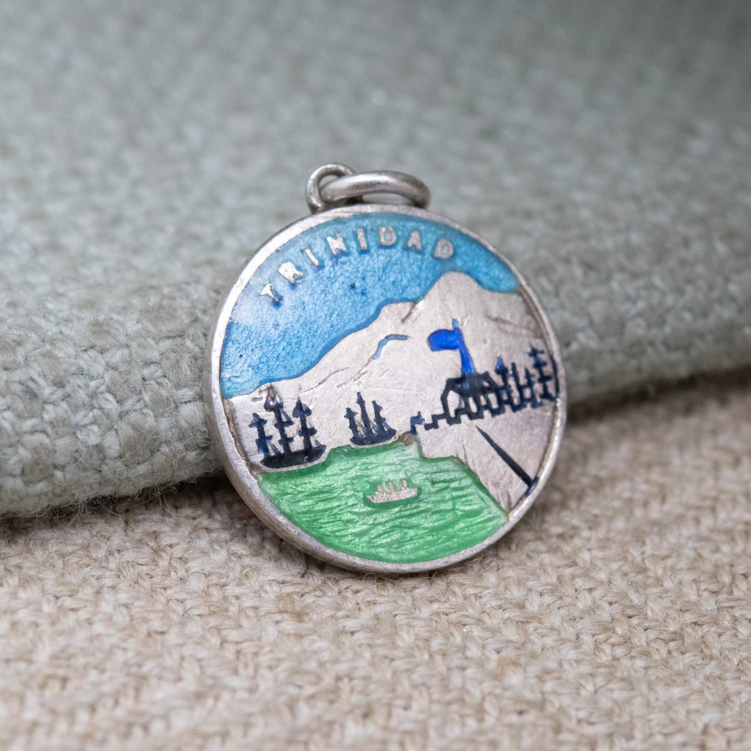 Vintage Sterling Silver Enamel Trinidad TLM Charm Pendant - Thomas L ...
