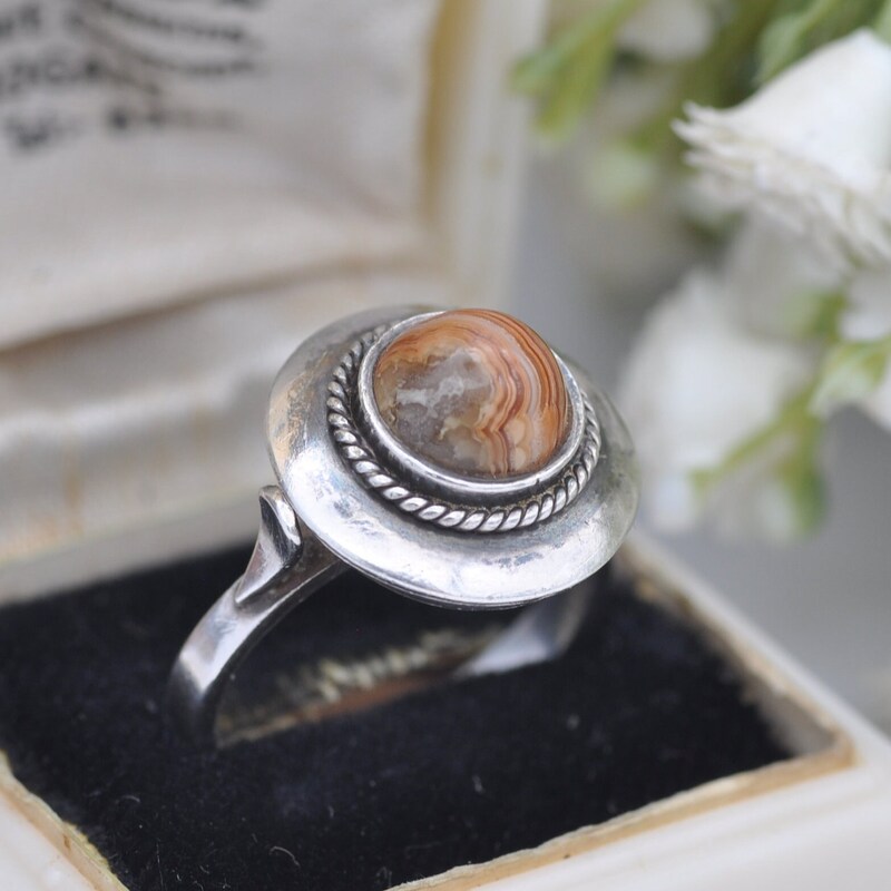 Banded Agate Ring - Etsy