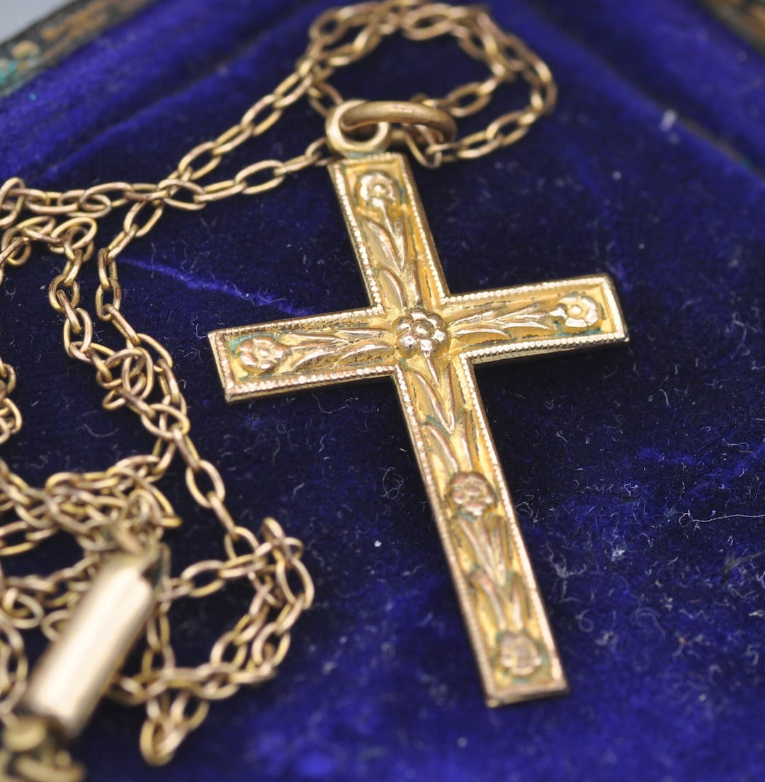 Vintage Ward Brothers Rolled Gold Cross Pendant Necklace on - Etsy