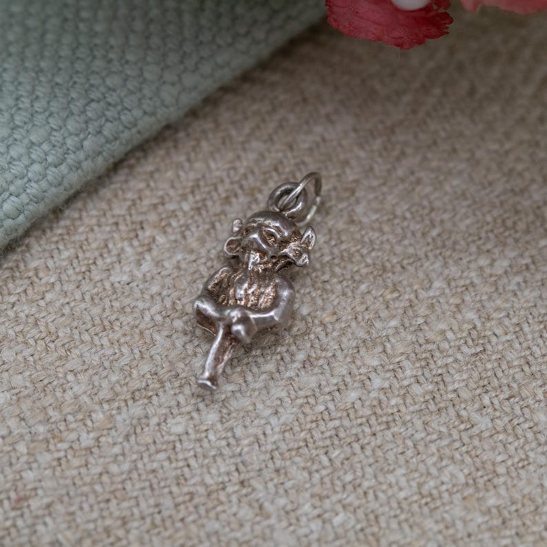 Vintage Sterling Silver Cornish Pixie Charm Pendant - Miniature Fairy ...