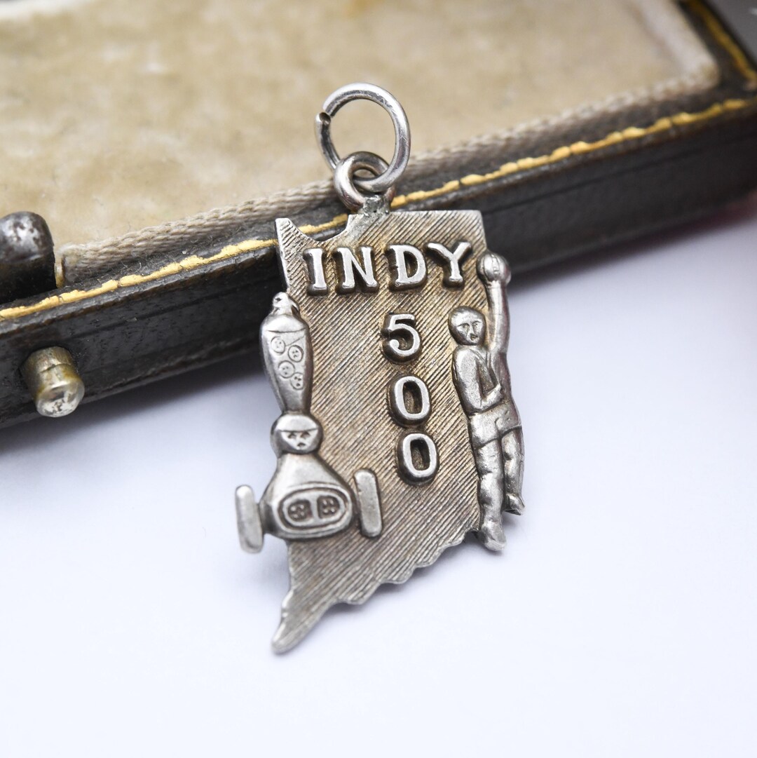 Vintage Sterling Silver Indy 500 Charm Pendant - Speedway ...