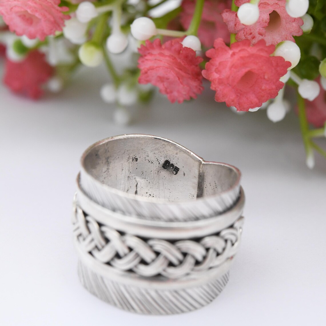 Vintage Sterling Silver Twisted Knot Band Ring - Large Chunky Unisex ...