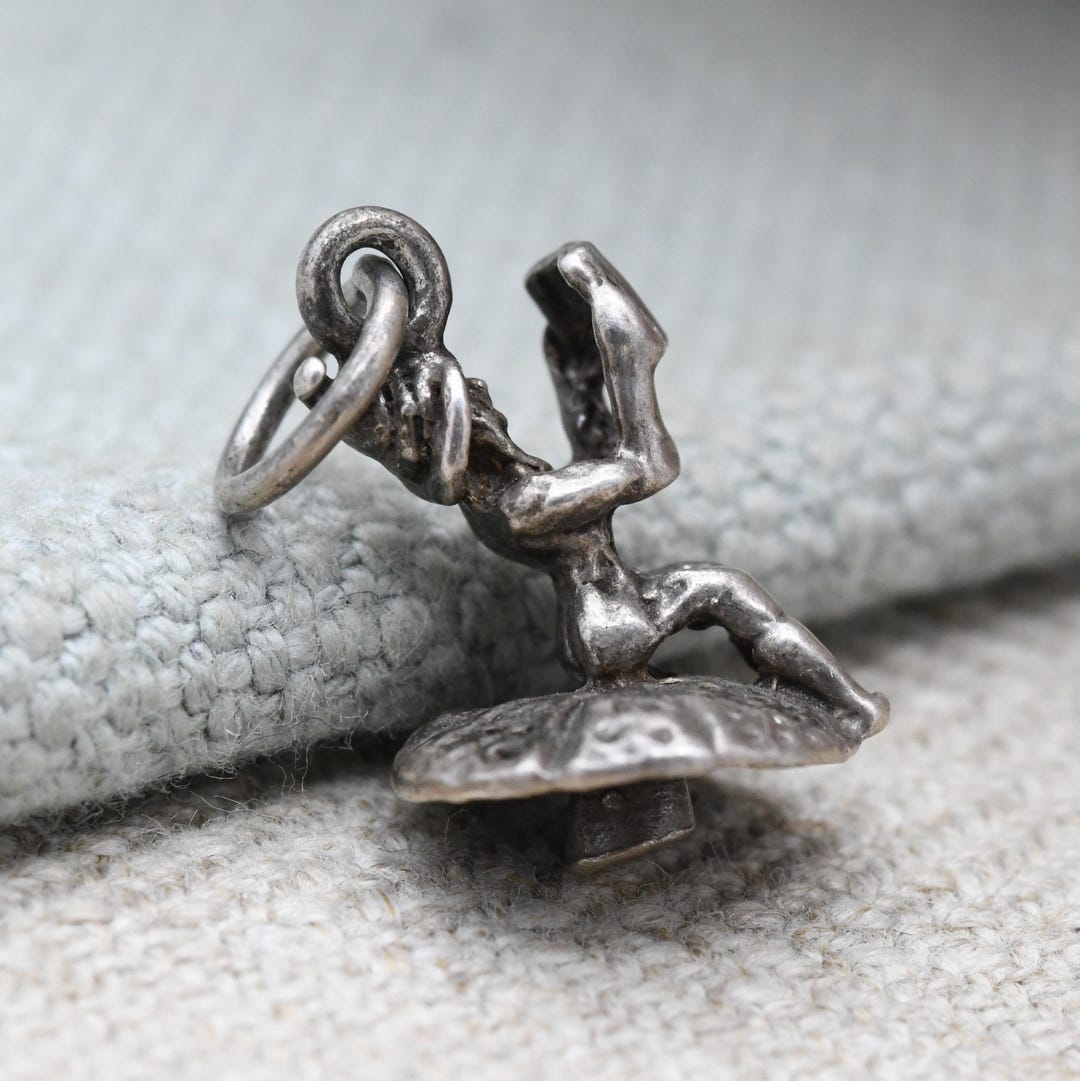 Vintage Sterling Silver Cornish Pixie Charm Pendant - Miniature Fairy ...