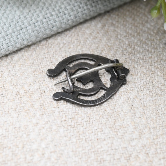 Antique Sterling Silver Letter E Brooch 1903 Edwardia… - Gem