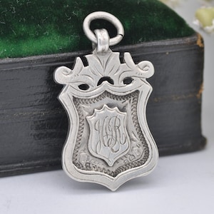 Antique Silver Fob Herbert Bushell & Son 925 Sterling Silver / Engraved ...