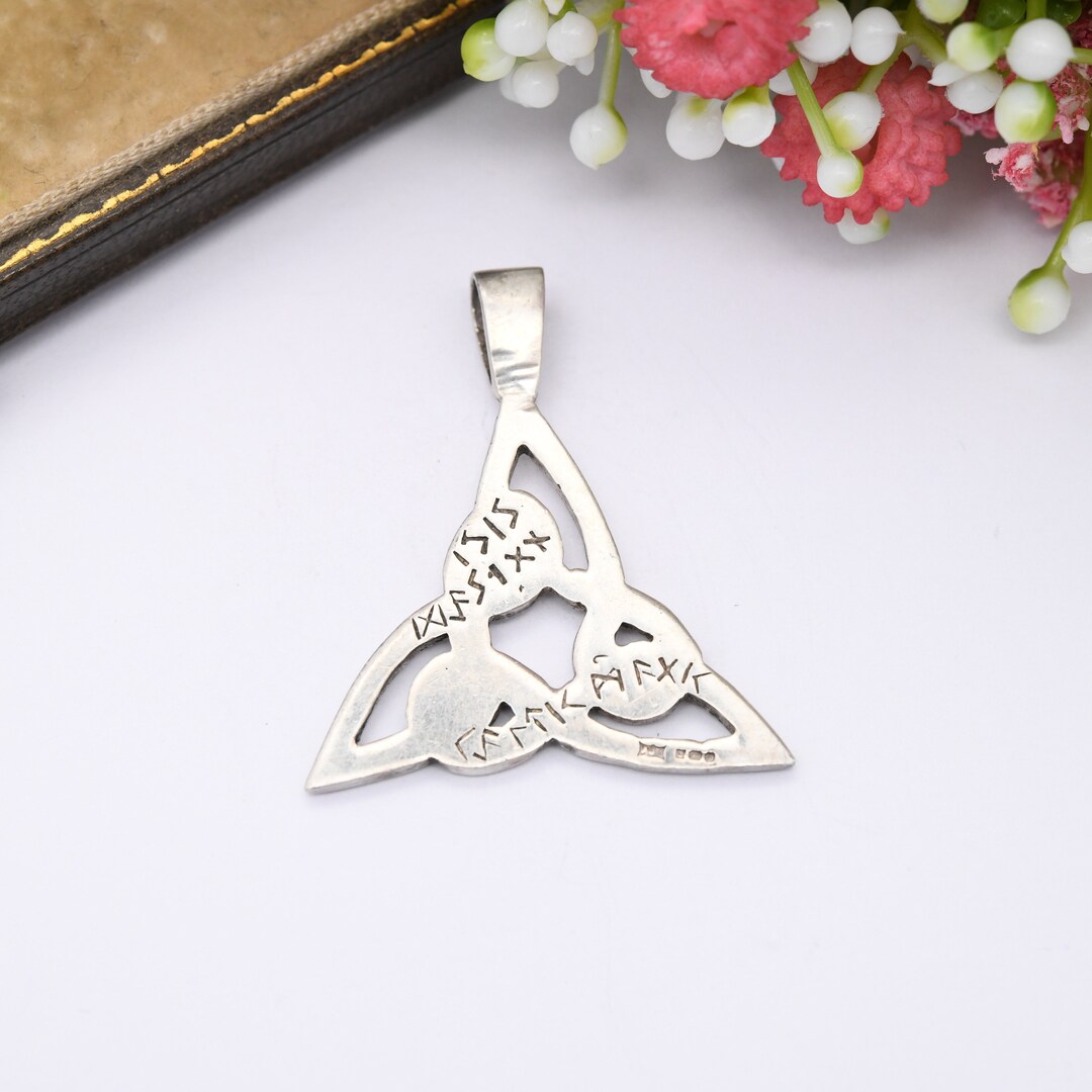 Vintage Sterling Silver Triquetra Rune Pendant by AJP 1993 - Celtic ...