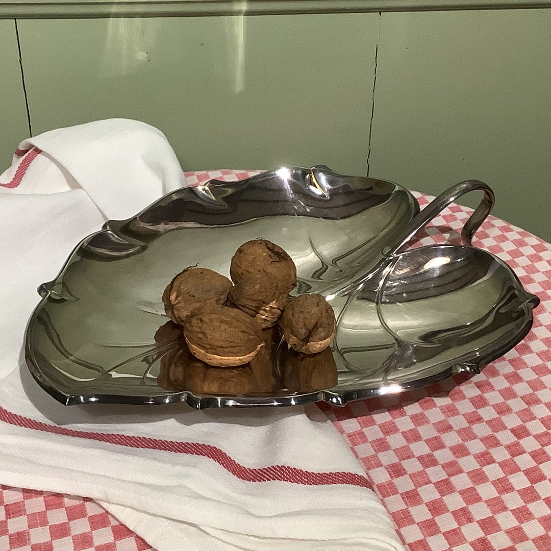 German HOKA Silver Plate Vine Leaf Serving Dish, Silver Plate, Retro ...