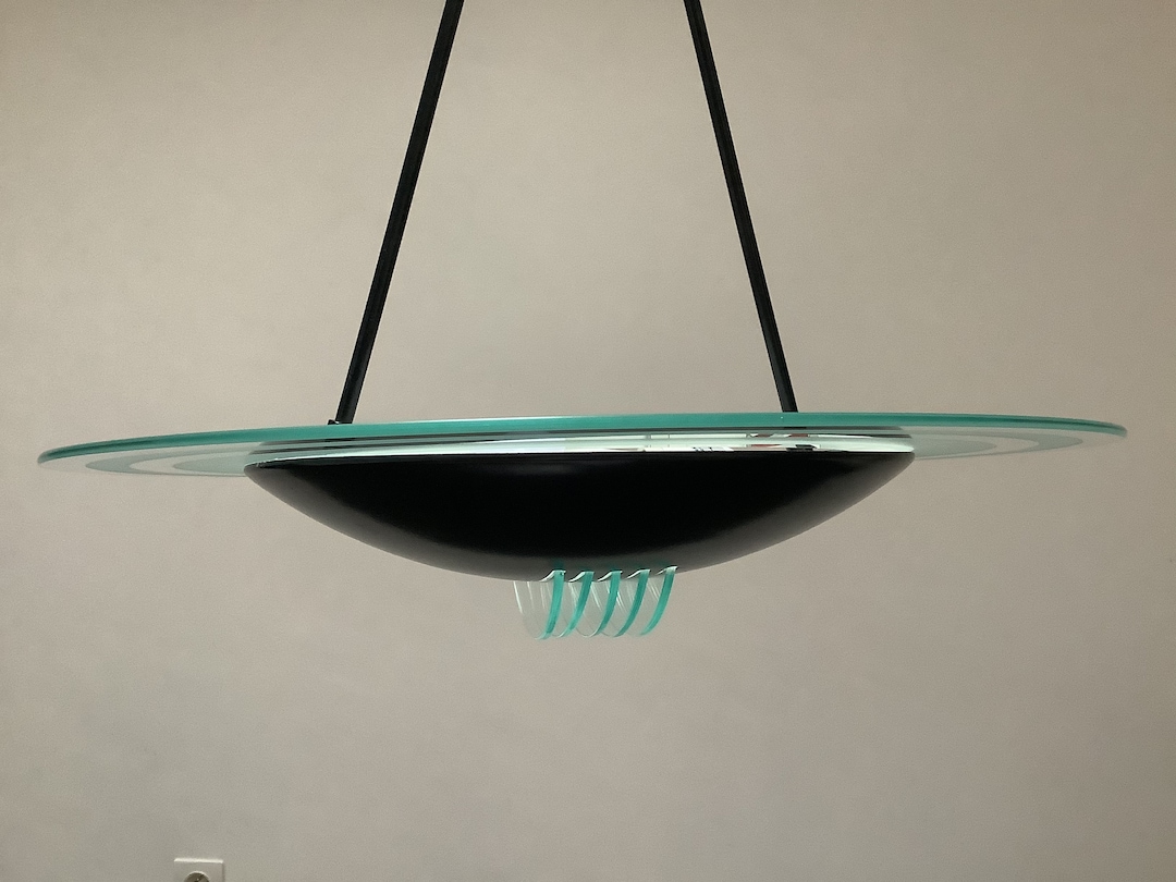 Memphis Suspension Italian Design 1970’s Light, Glass Mid Century Light ...