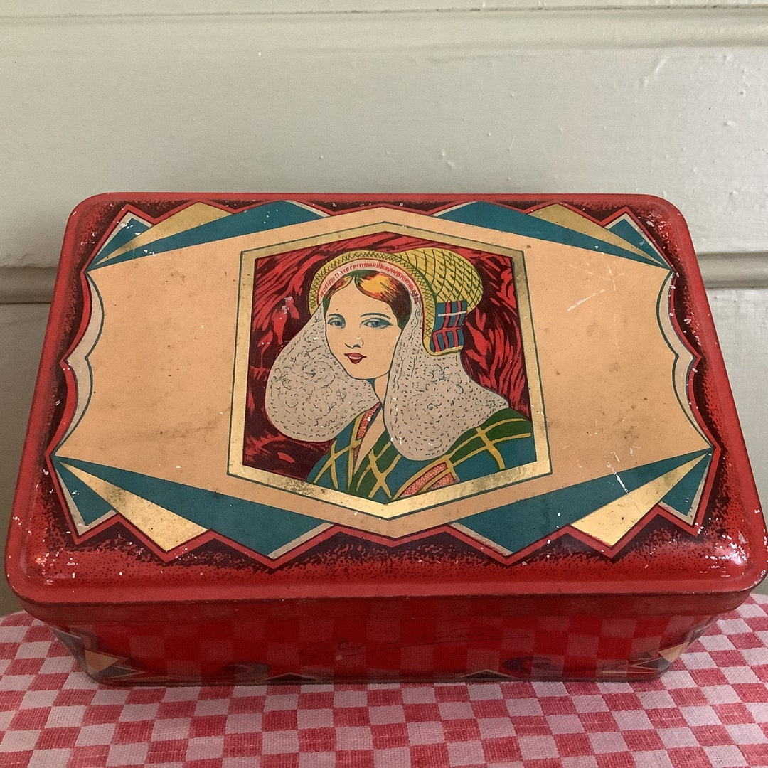 Rare French Biscuit Tin, Geslet Et Voreux Biscuits, Vintage Storage Box ...