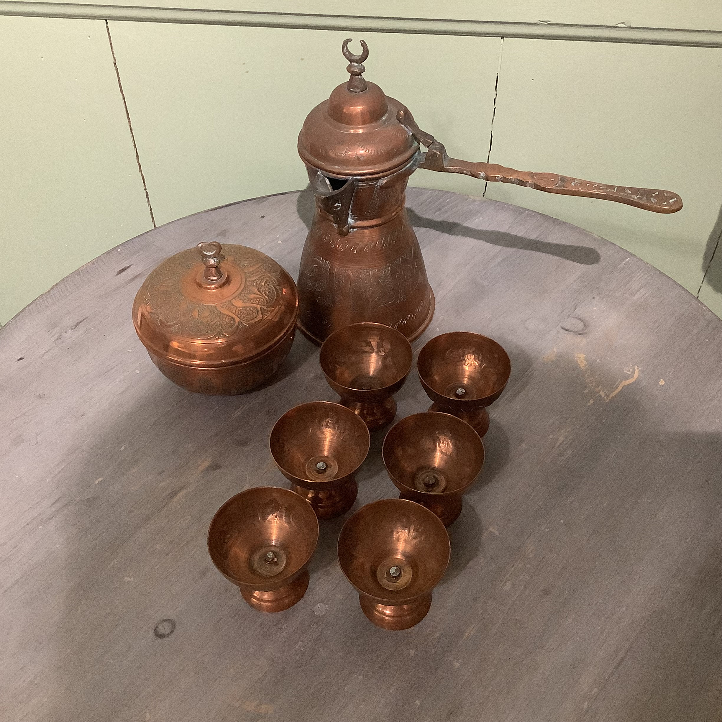 Vintage Middle Eastern Turkish Coffee Service in Copper - Etsy