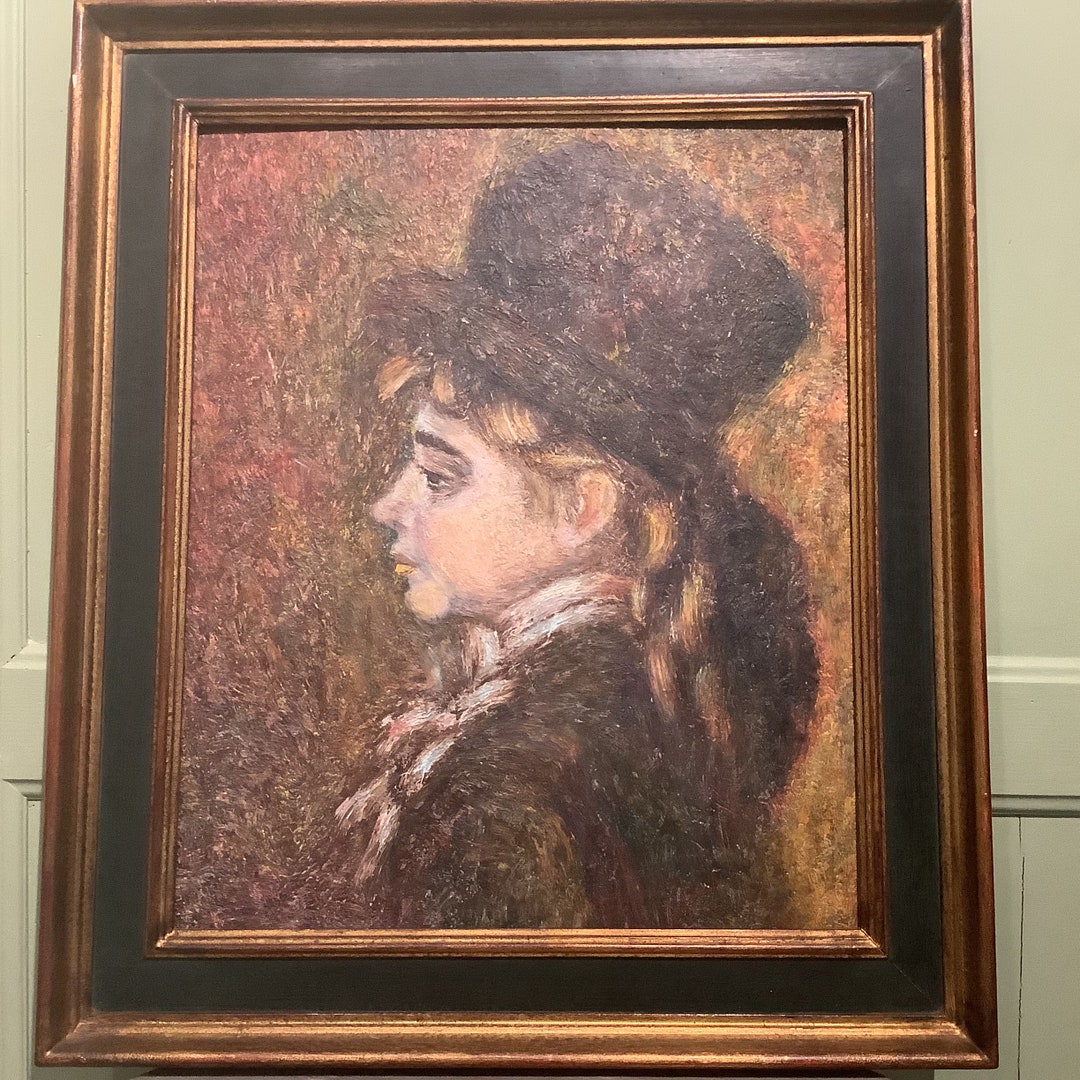 Vintage Framed Oil Painting: Renoir's Margot Interpretation - Etsy