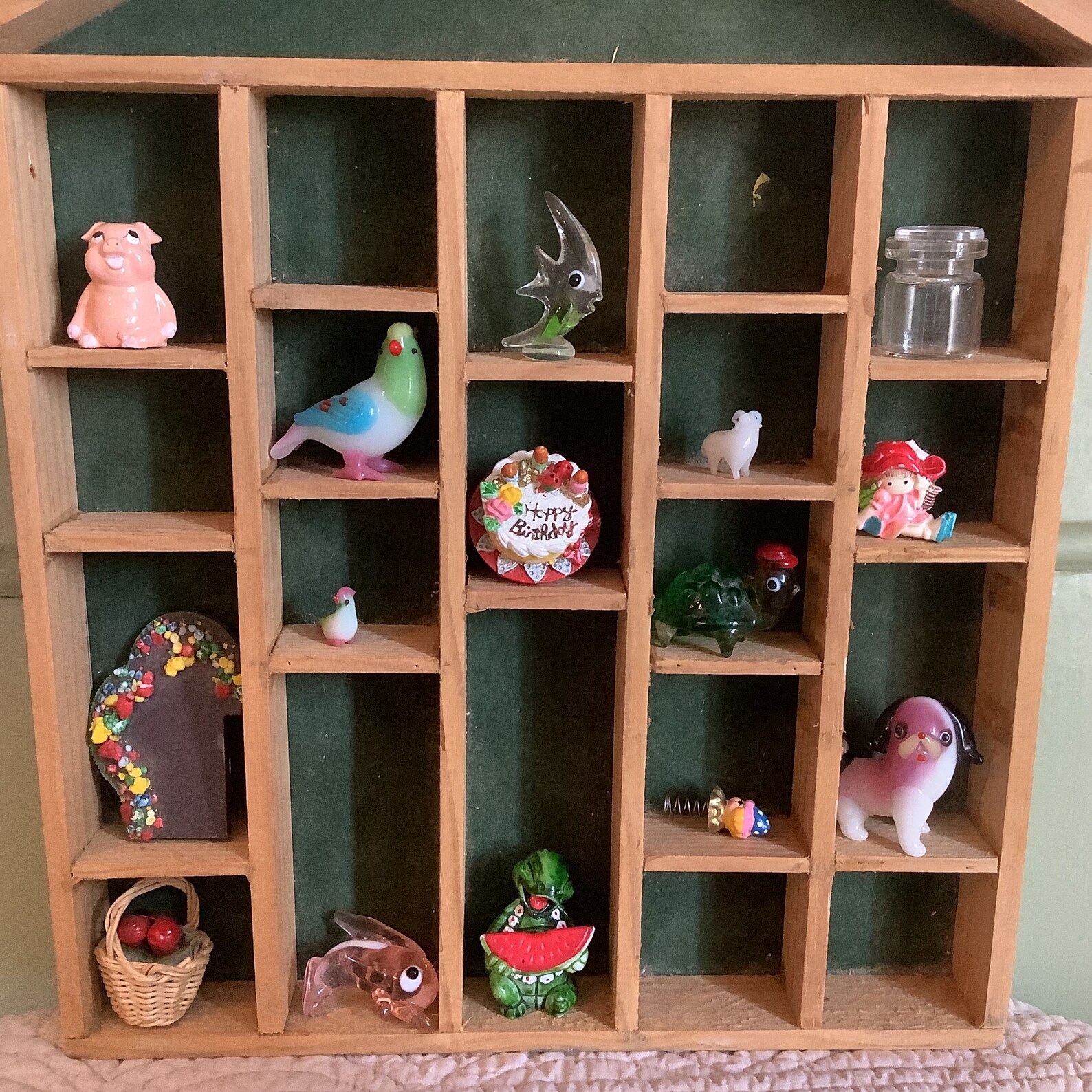French Wood Storage Self, Cabinet of Curios,murano Glass Figures ...