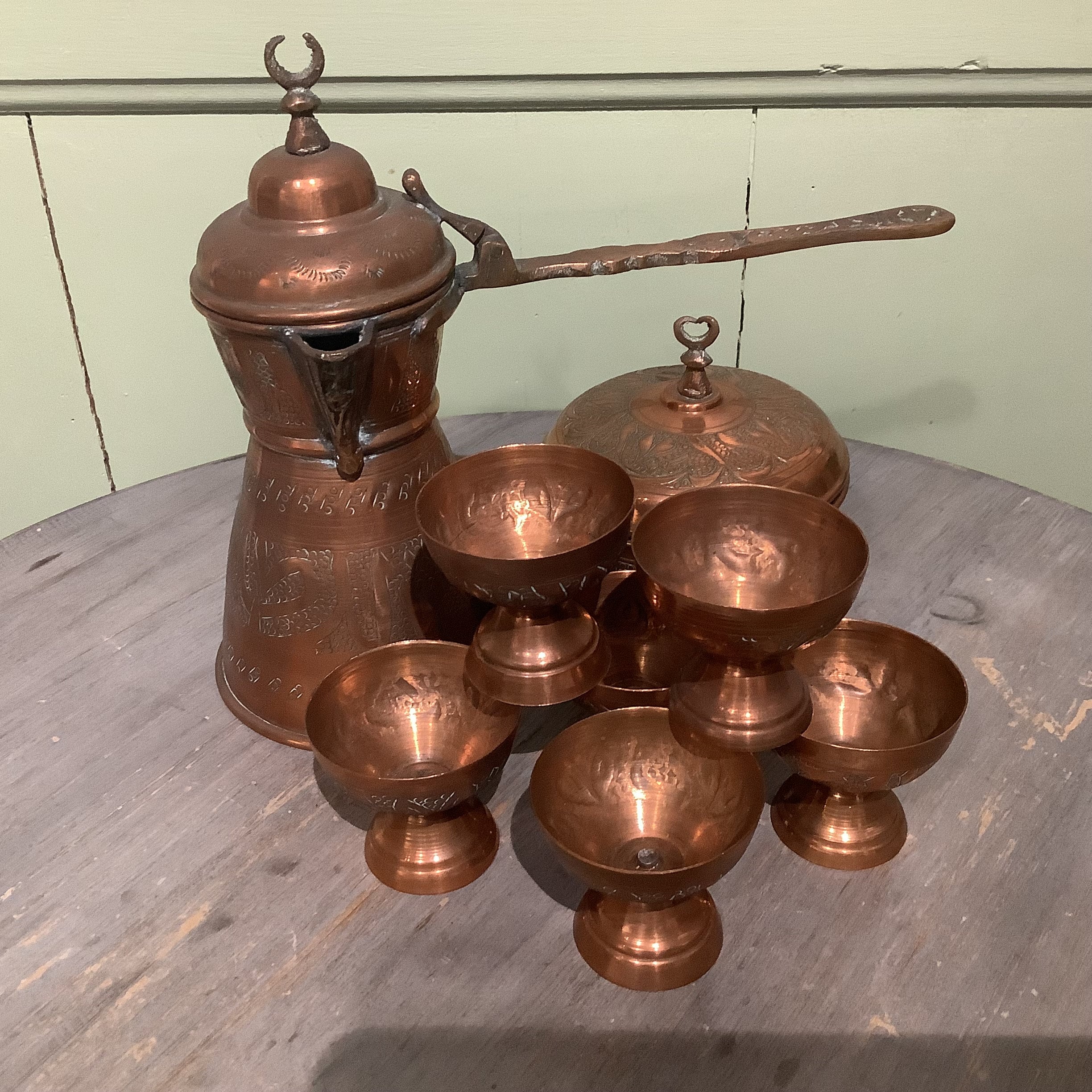 Vintage Middle Eastern Turkish Coffee Service in Copper - Etsy