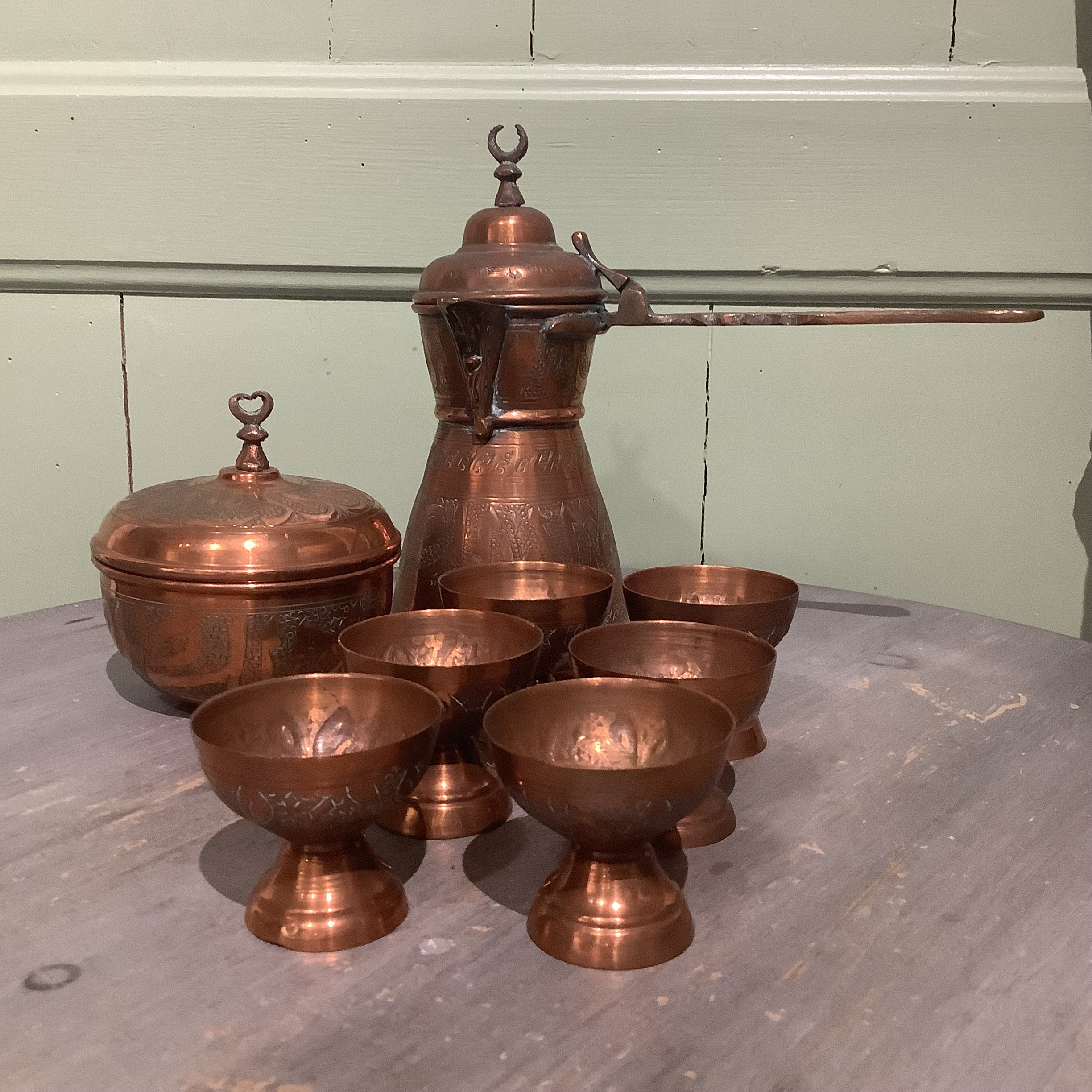 Vintage Middle Eastern Turkish Coffee Service in Copper - Etsy