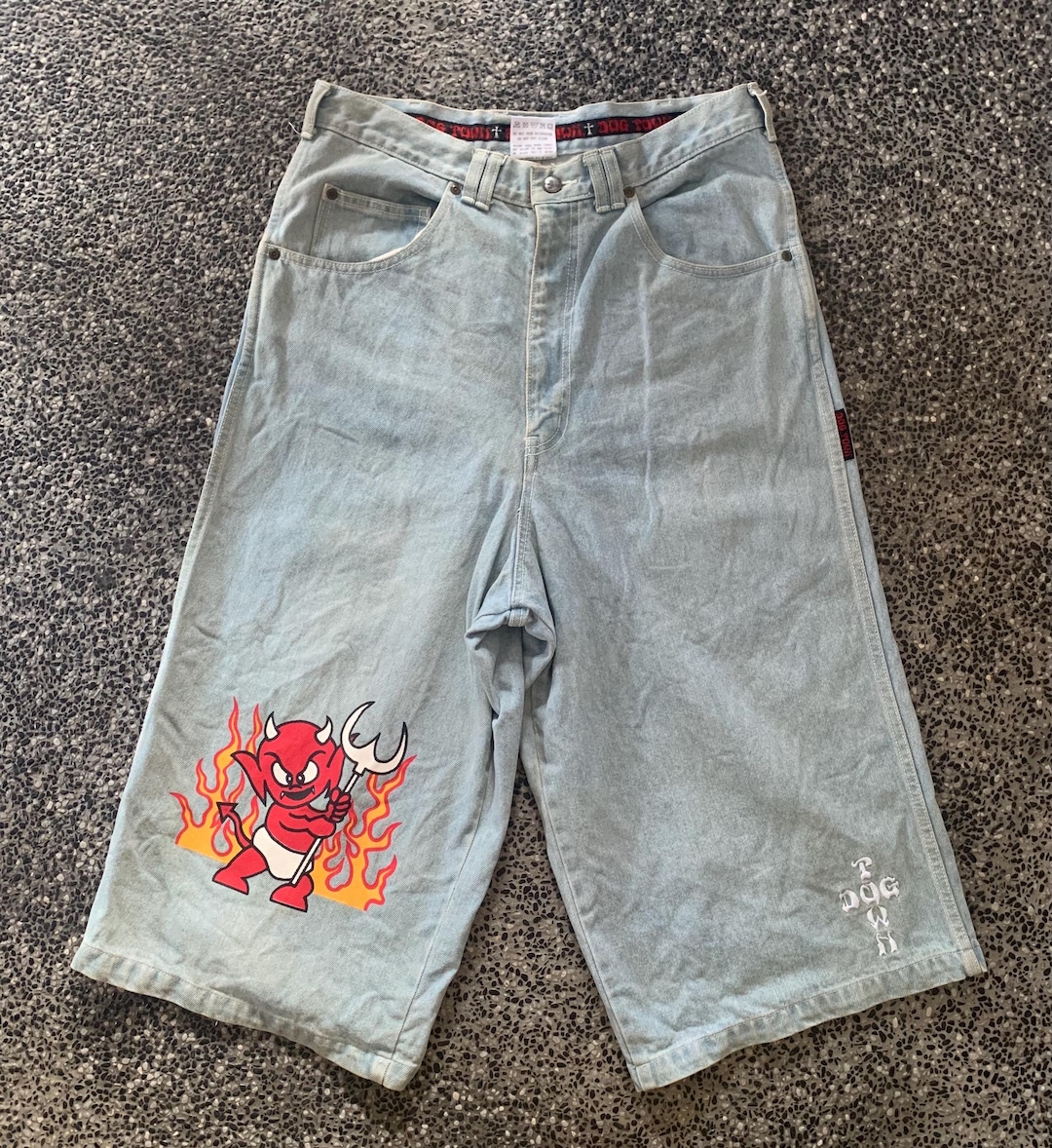 Vintage Y2k Dog Town Jorts Big Pocket Red Devil Skateboard Pants - Etsy