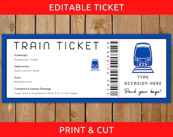 Printable Train Boarding Pass | Etsy