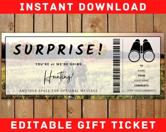 Printable Hunting Gift Certificate - Etsy